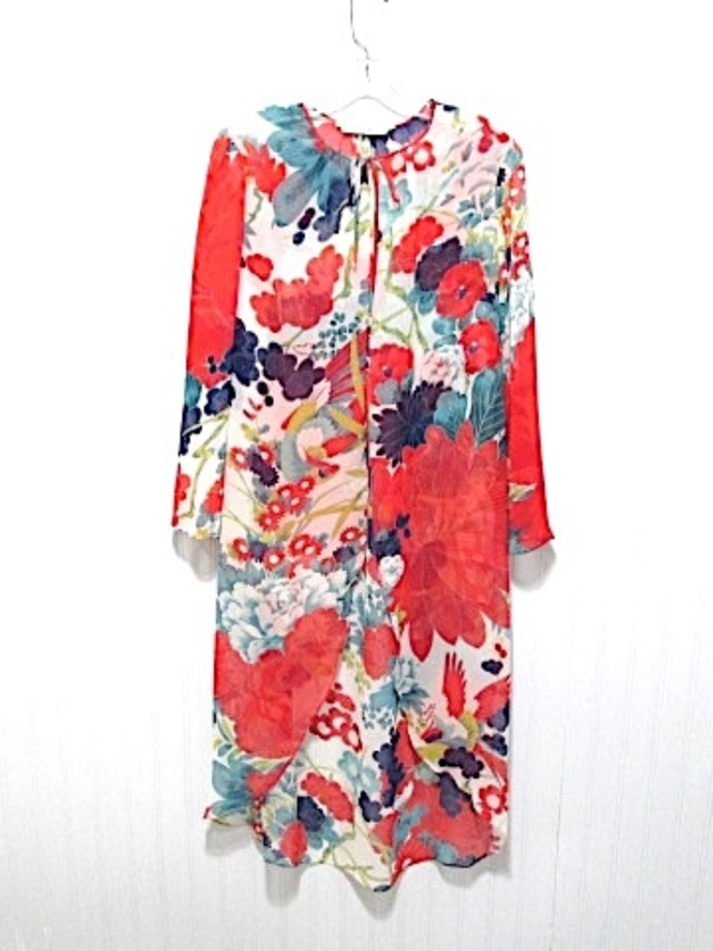 Hanae Mori | Swim | Hanae Mori Red White Blue Chiffon Open Front ...